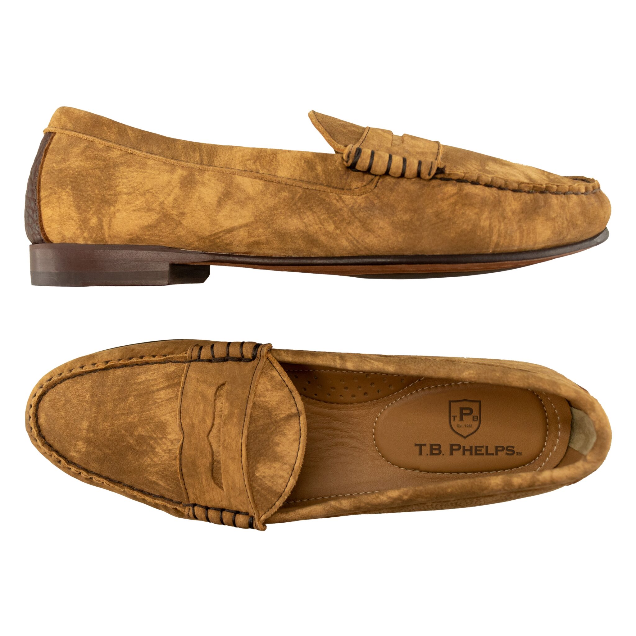 T.B. Phelps Preston Washed Calfskin Penny Loafer - Bradshaw Forbes ...